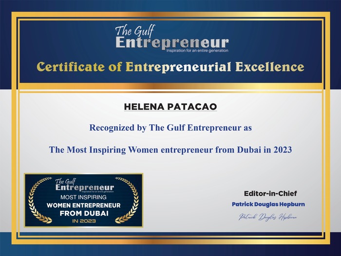 Helena Patacao honored as One of Dubai’s Most Inspiring Women ...
